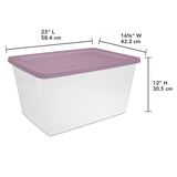 Sterilite Storage Bin, 58 Quart Clear Plastic Storage Container with ...
