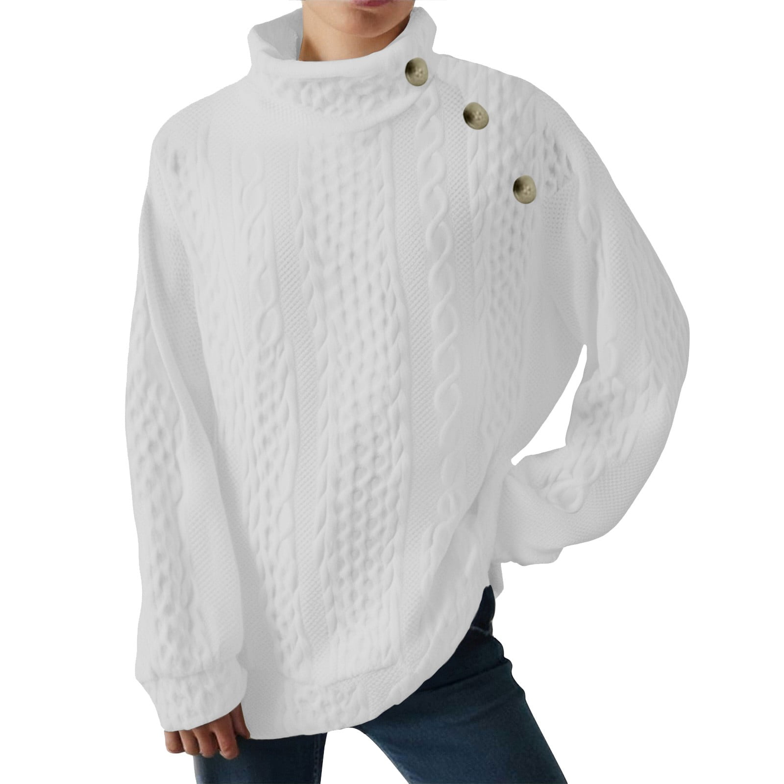 Click here for Manxivoo Womens Button Front Turtleneck Sweatshirt... prices