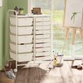 15-Drawer Rolling Cart, Storage Carts with Removable Drawers & Steel ...
