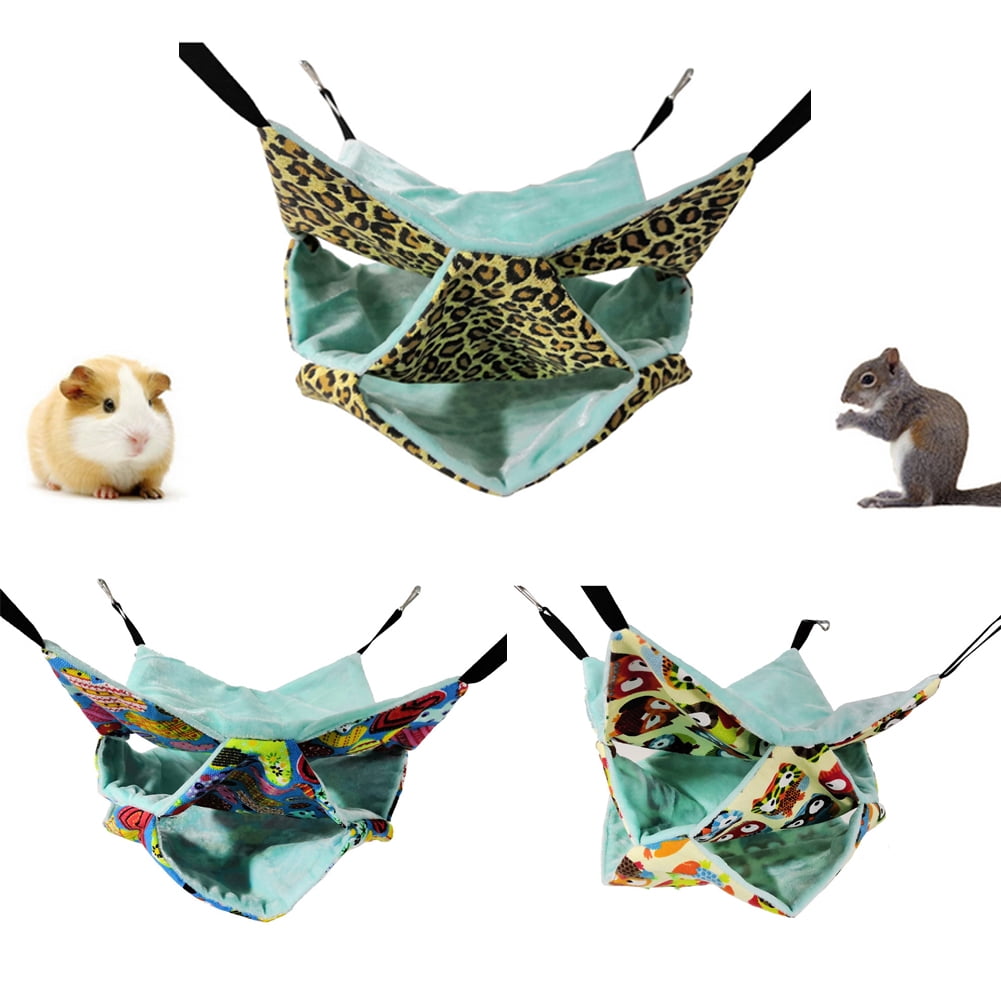SPRING PARK Pet Rat Hamster Double Layers Hammock Hanging Bed Cage Mat ...