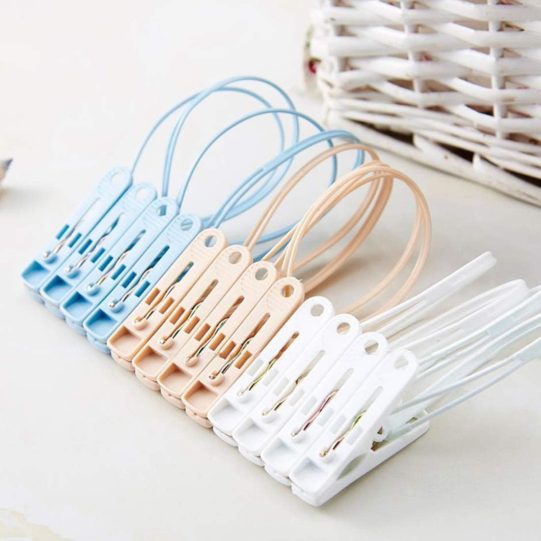 Pinzas para ropa con cabestrillo de plástico, 12 unidades Firmeza ...