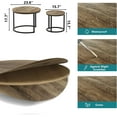 Nesting Coffee Table Set , Round Coffee Table Wood Grain Top with ...