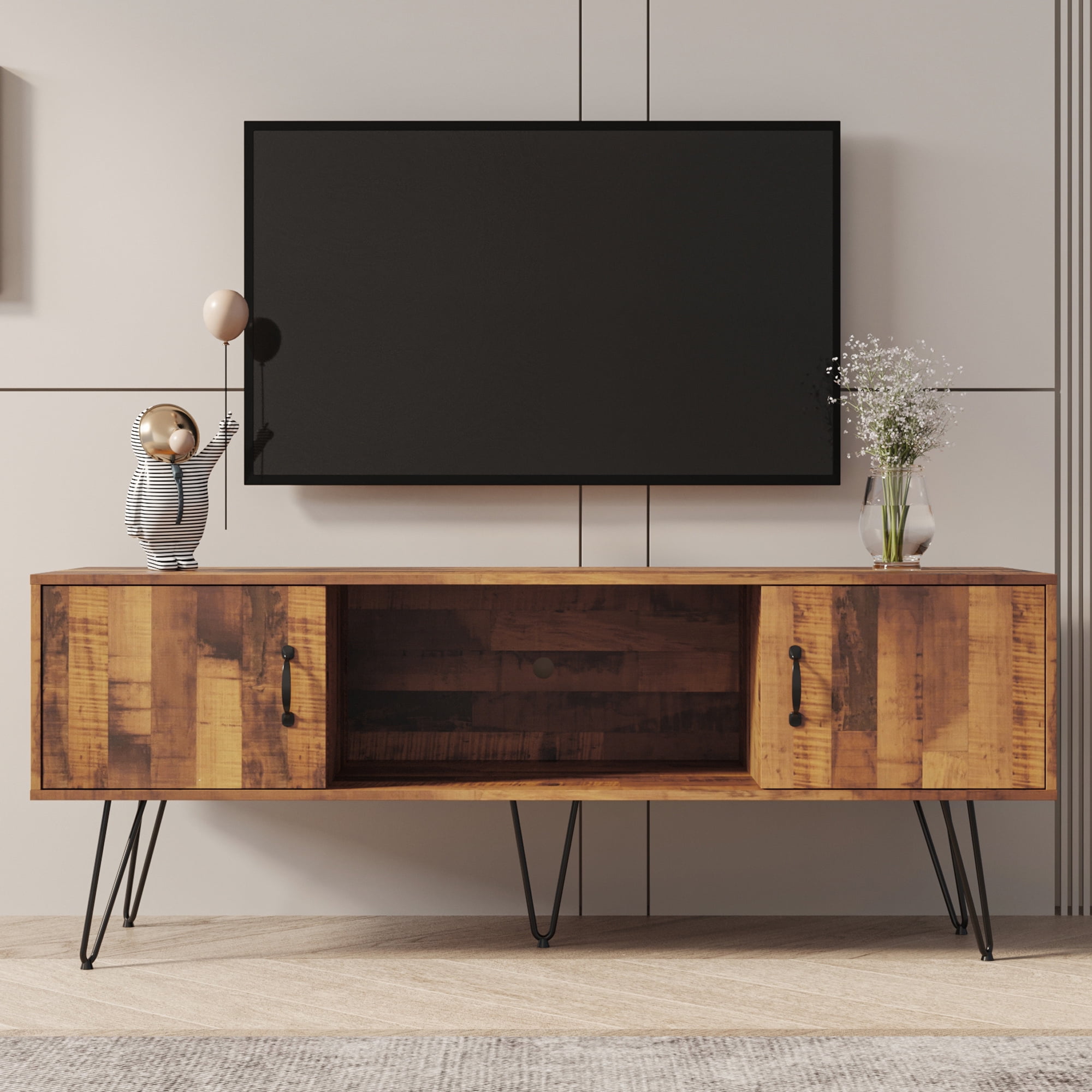 UWR-Nite Mid-Century Modern TV Stand, Media Entertainment Center TV ...