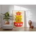 Affixzi Retro Pyrex Poster, Mid Century Kitchen Wall Art, Vintage Bowl ...
