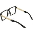 Oversize Modern Chunky Square Eyeglasses Flat Clear Lens 60mm (Black ...