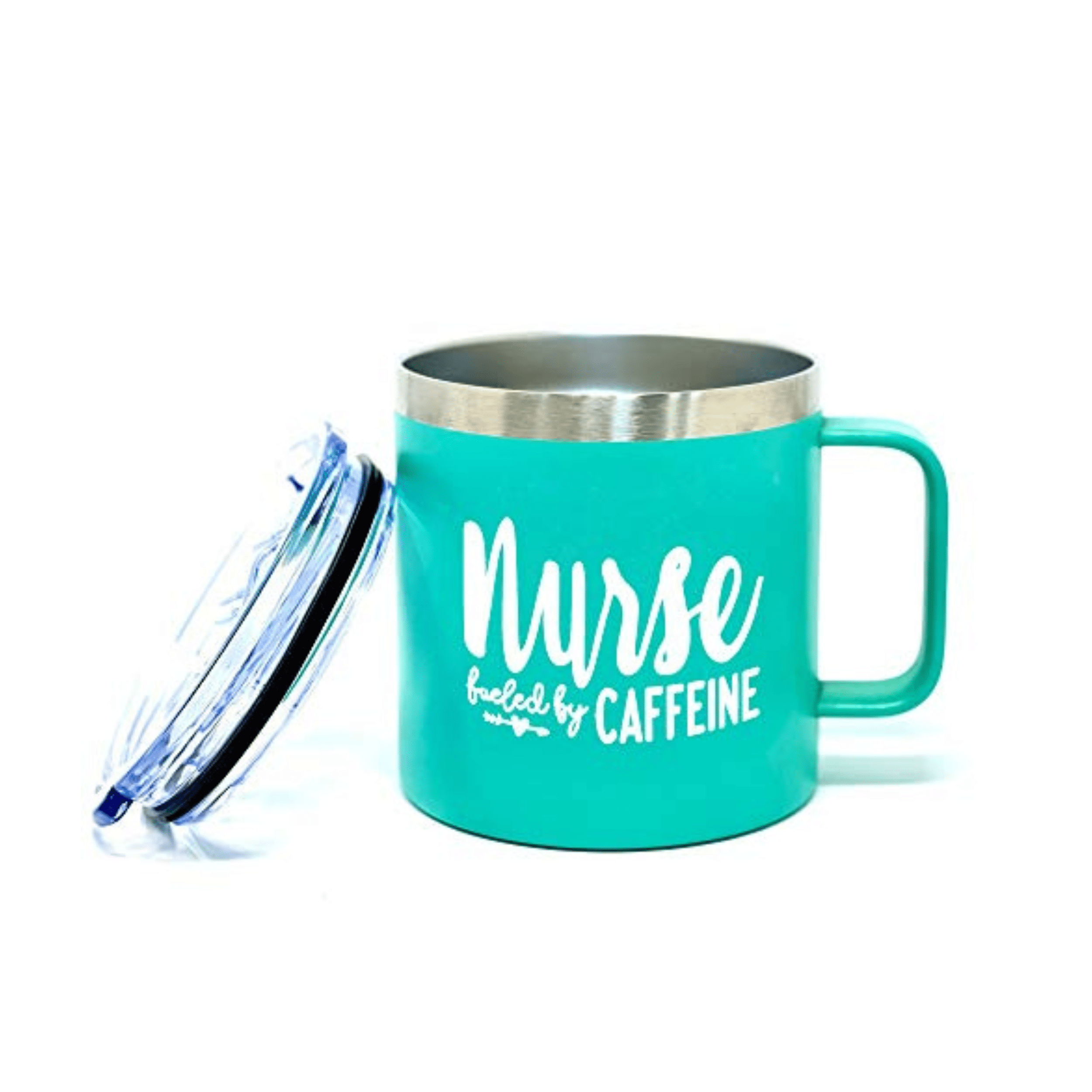 Nurse Caffeine 14 oz Teal Camper Tumbler for Nurses - Walmart.com
