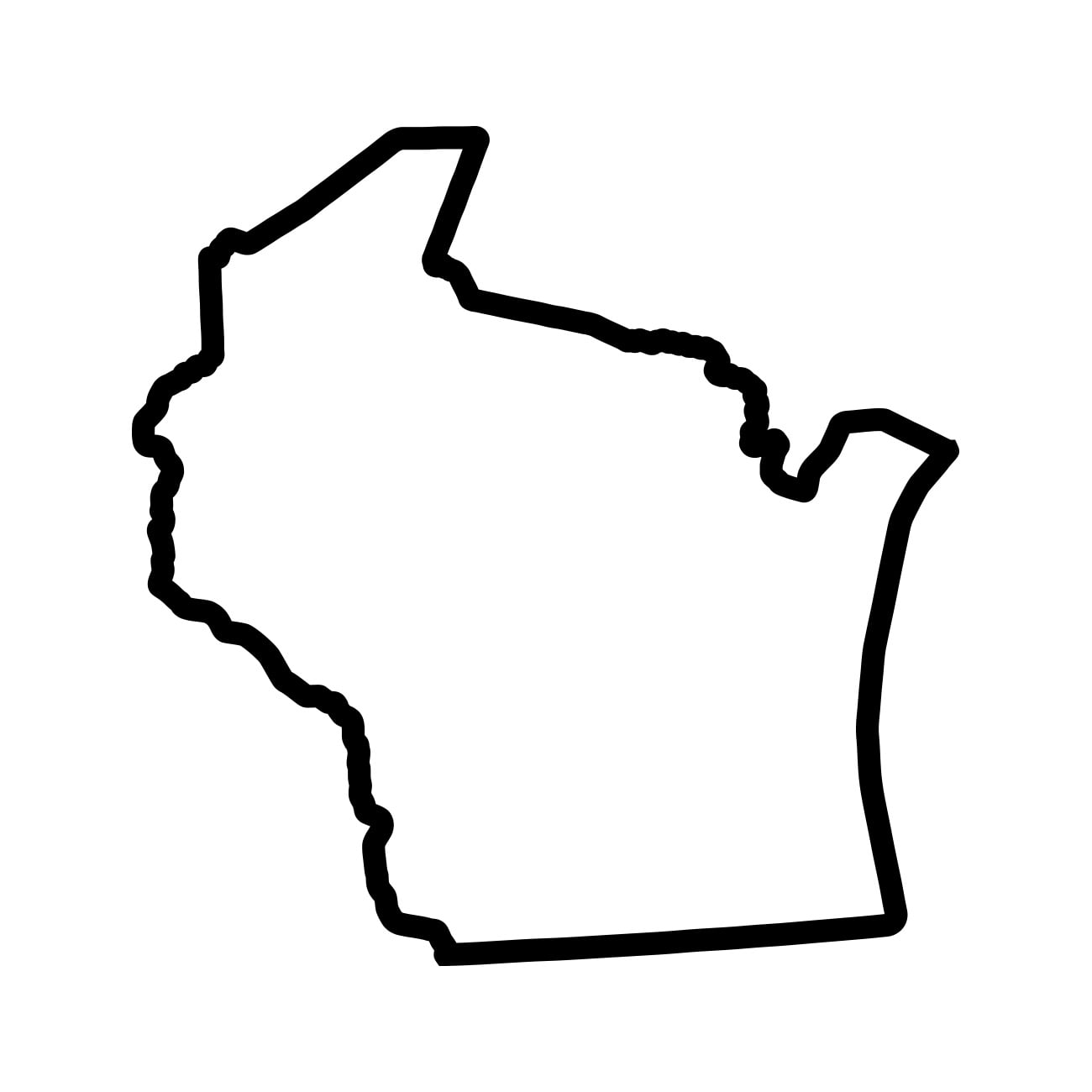 Wisconsin Outline Sticker Decal Die Cut - Self Adhesive Vinyl ...