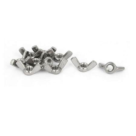 304 Stainless Steel Wingnut Butterfly Wing Nuts Silver Tone M5 10pcs ...