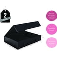 2 Pack Black Hard Gift Box with Magnetic Closure Lid 7" x 5" x 1.6 ...