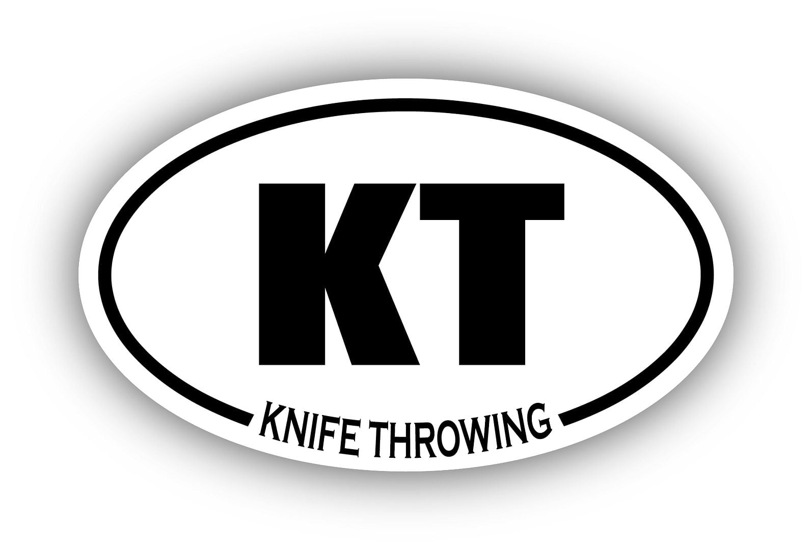 Knife Throwing KT Oval Bumper Sticker 3M Vinyl Decal 3 in x 5 in ...