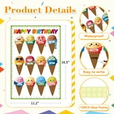 WaaHome Watercolor Happy Birthday Chart Poster 16.5"x 11" Classroom ...