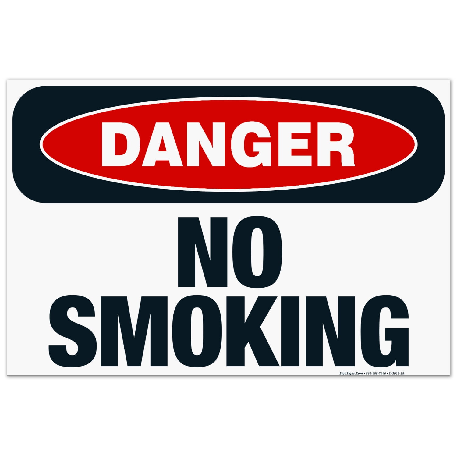 No Smoking Sign, OSHA Danger Sign, 24x36 Corrugated Plastic - Walmart.com