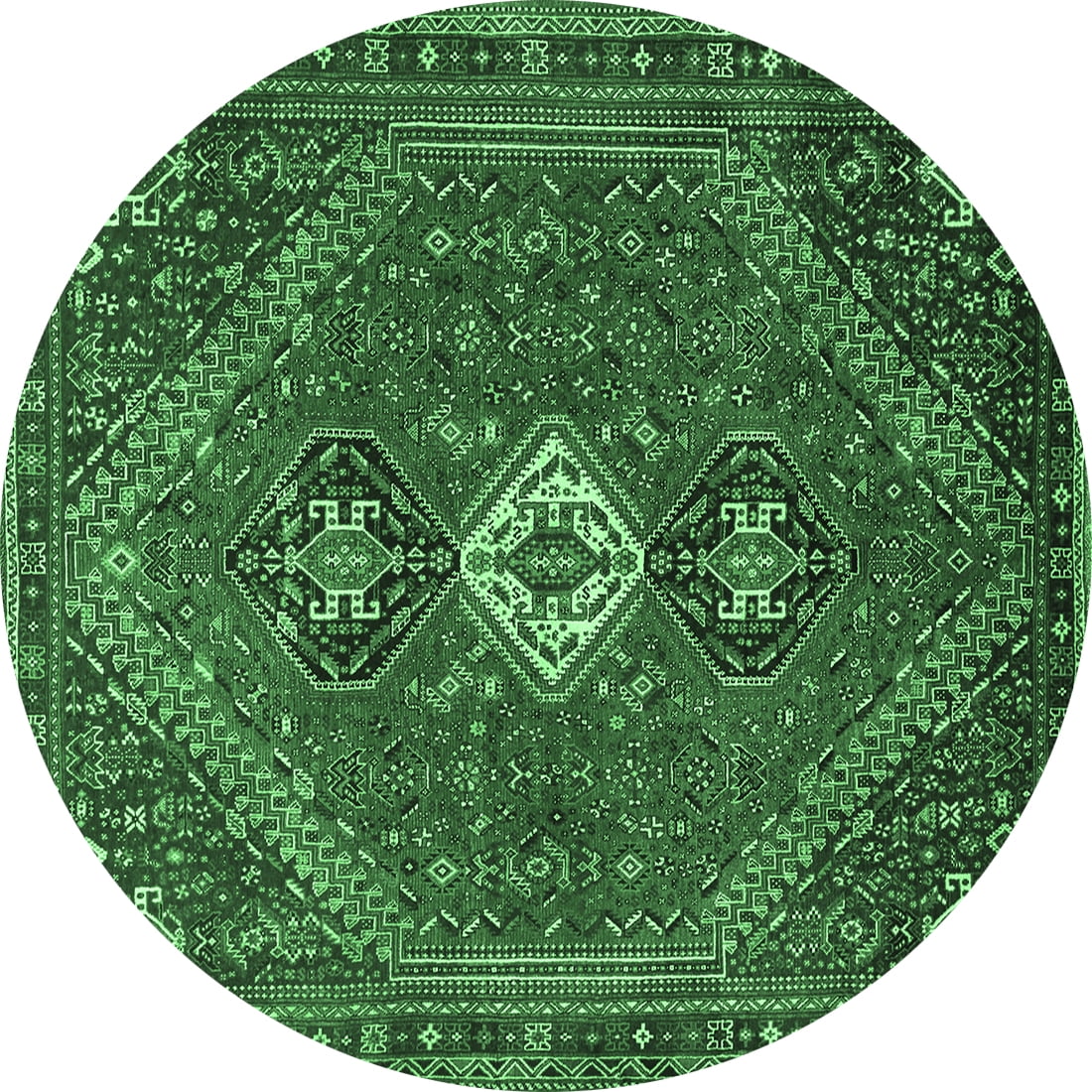 Ahgly Company Indoor Round Persian Emerald Green Traditional Area Rugs ...