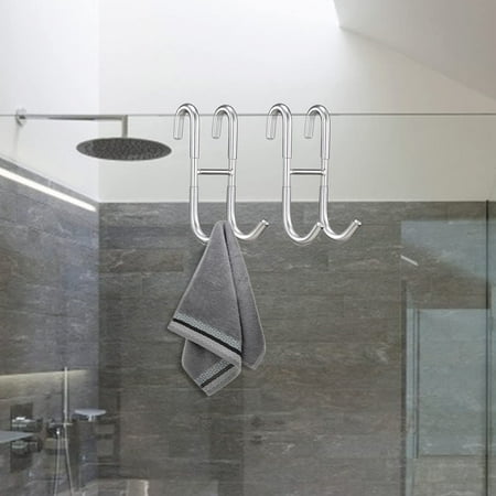 Shower Door Hooks 2 Pack, Bathroom Shower Towel Hook Over The Door ...