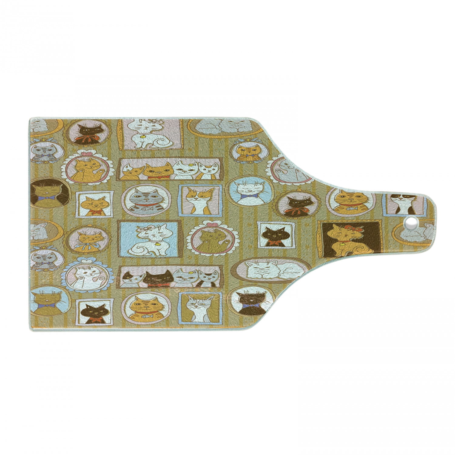 Cat Cutting Board, Family Tree of a Kitty with Portraits Domestic ...