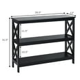 Costway 3-Tier Console Table with X-Design, Entryway Shelves Storage ...