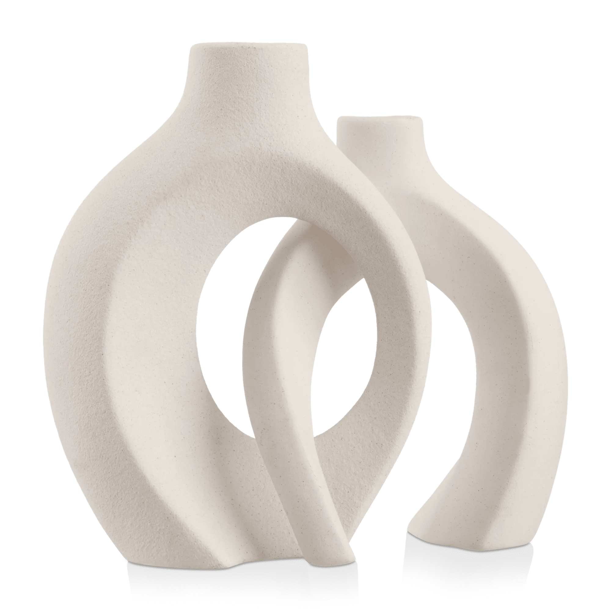 Click here for Bouclair White Set Of 2 Speckled Ceramic Table Vas... prices