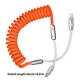 120W USB C Charging Wire, Spring Coil Data Cable For USB C Devices ...