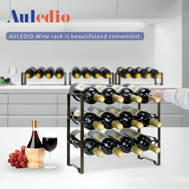 Gymax 36 Bottle Modular Wine Rack 6 Tier Stackable Wooden Display ...