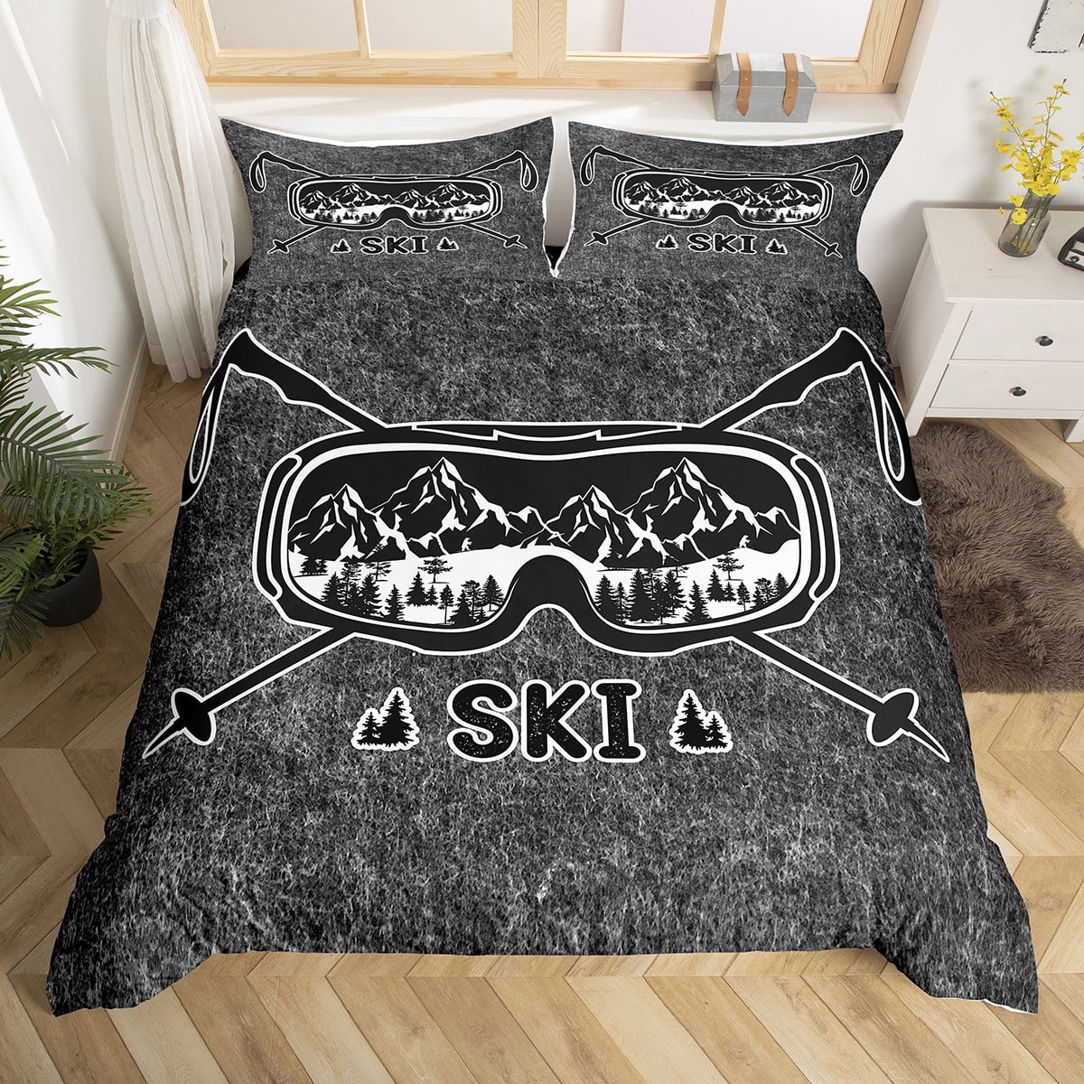 Click here for Yst Ski Theme Duvet Cover Queen Size Snow Mountain... prices