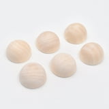 Half Craft Balls 200Pcs Natural Half Wooden Balls Unfinished Wood Balls ...
