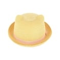 CTM Girl's Smiling Kitty Face Straw Sun Hat - Walmart.com