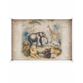 Animal World Sun Shade Sail 8'X10' Elephant Tiger Giraffe Vintage ...