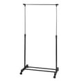 Ktaxon Adjustable Rolling Garment Rack Single Hanging Bar Clothes ...