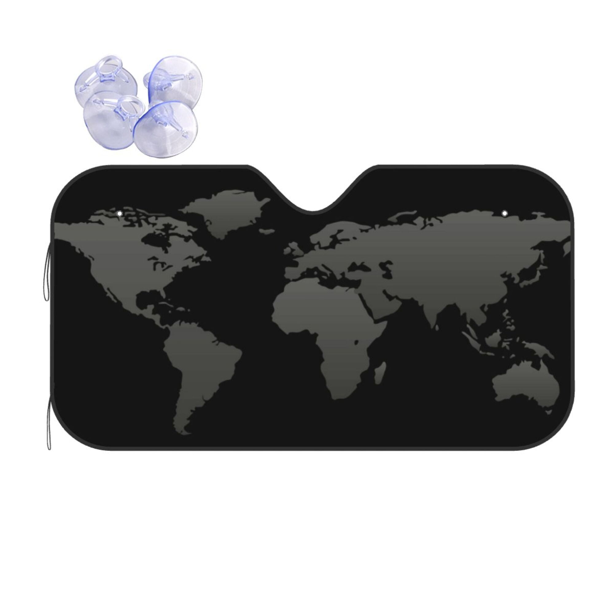 XMXY Car Sun Shade Windshield, Map of The World Automotive Front Window ...