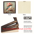 2D Flat, 1pc Heart Shaped Bird with Hat and Roses Wall Sign, Vintage ...
