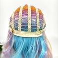 14" Rainbow Short Wavy Pastel Hair Wigs with Bangs for Women | Vibrant ...