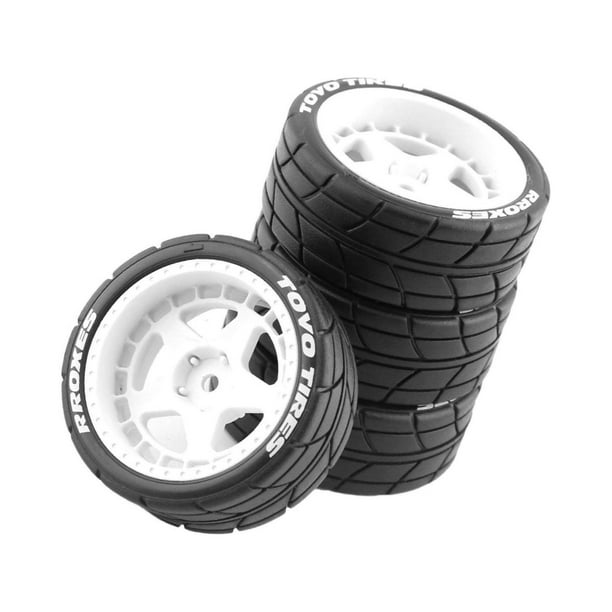 4 Pieces RC Car Rubber Drift Tires 12mm Hub Spare Accessories On for ...