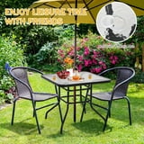Outdoor Dining Bistro Table 32'' Tempered Glass Table, Square Patio ...