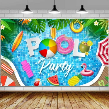 7×5FT Pool Party Backdrop Summer Hawaii Backdrop Beach Birthday ...