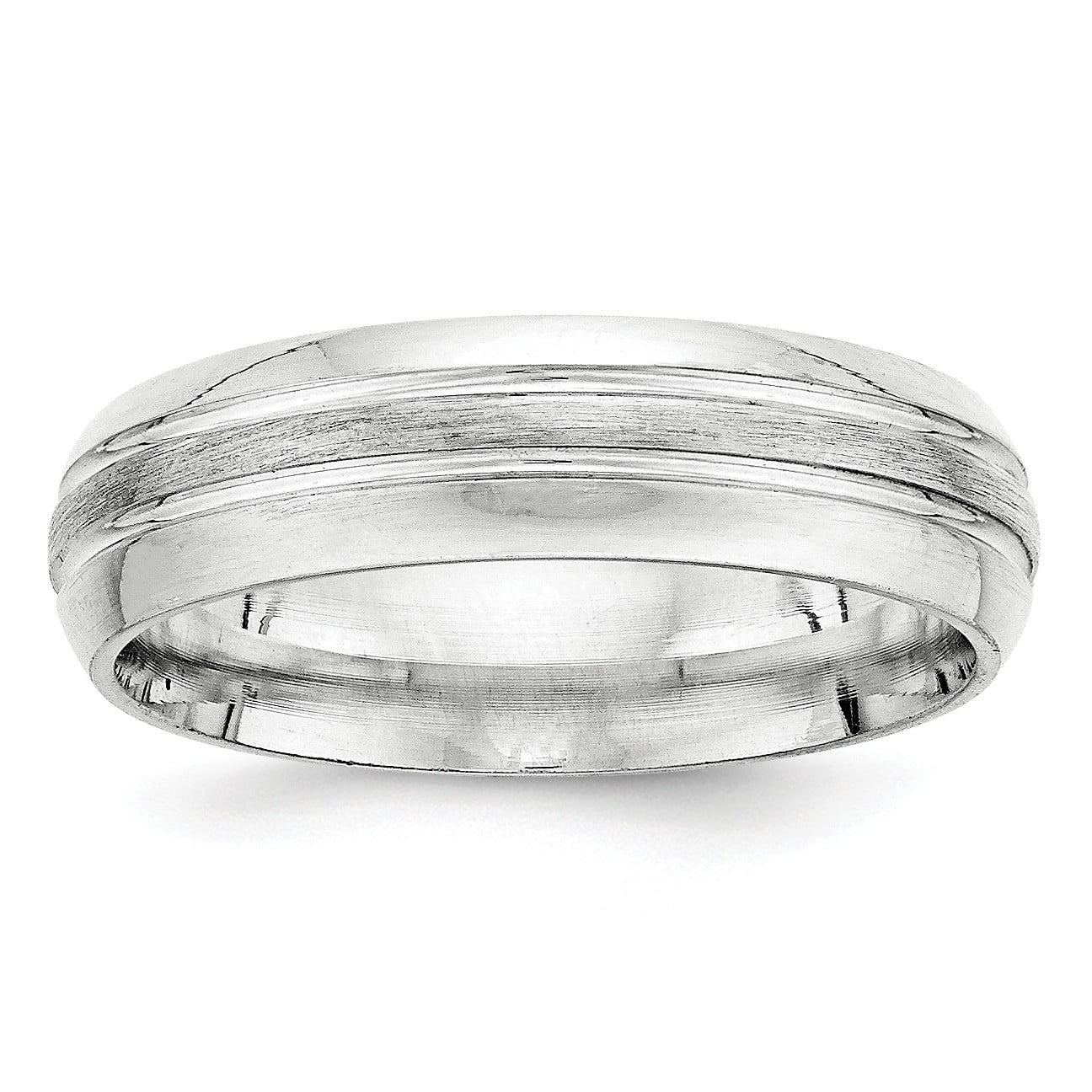SS 6mm Brushed Fancy Band Size 8.5 in Sterling Silver - Walmart.com
