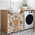Blossoms Cabinet Curtains for Kitchen 35"W x 35"L, Rustic Bobo Ethnic ...