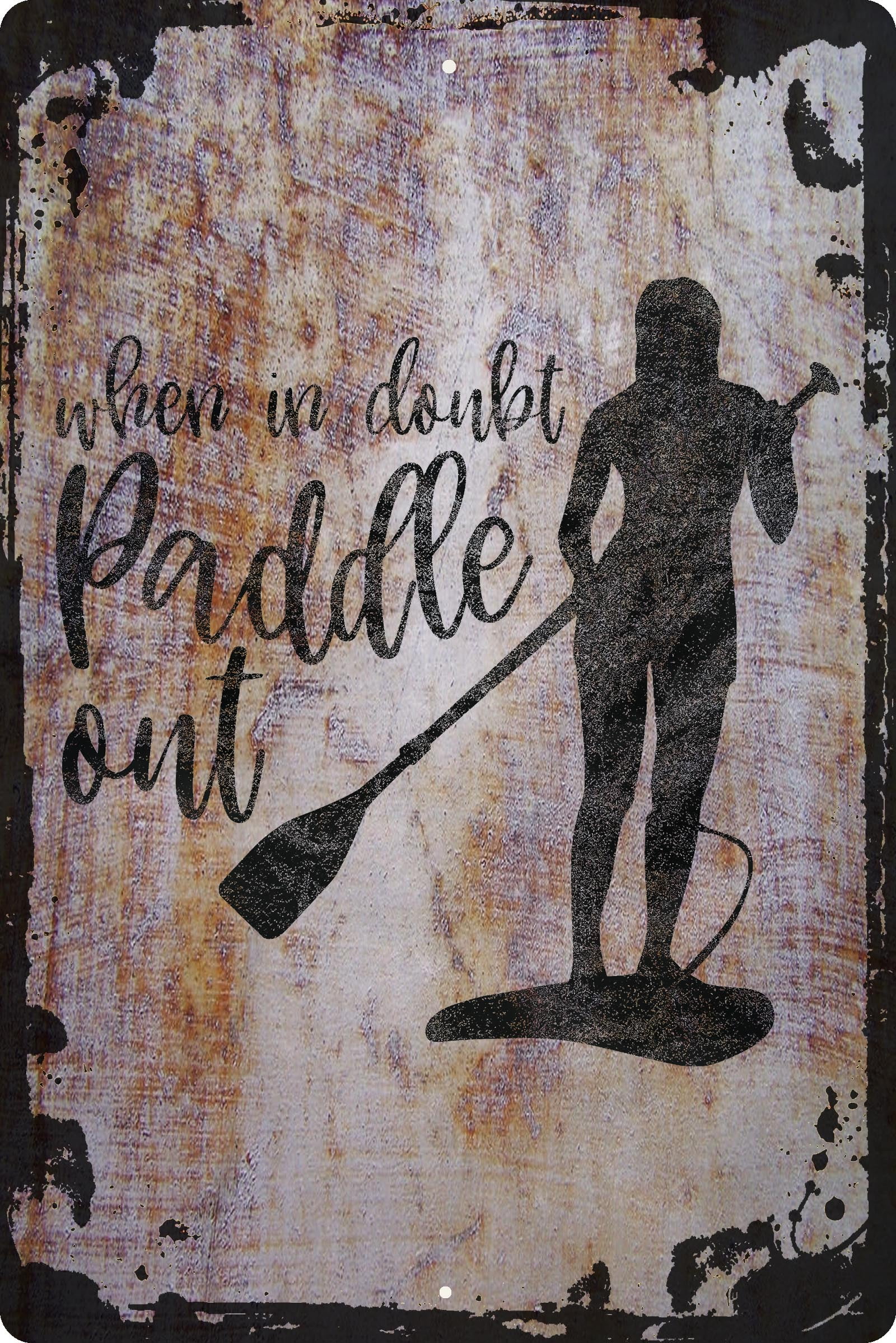 When in doubt paddle out cursive funny paddle boarding water girl Beige ...
