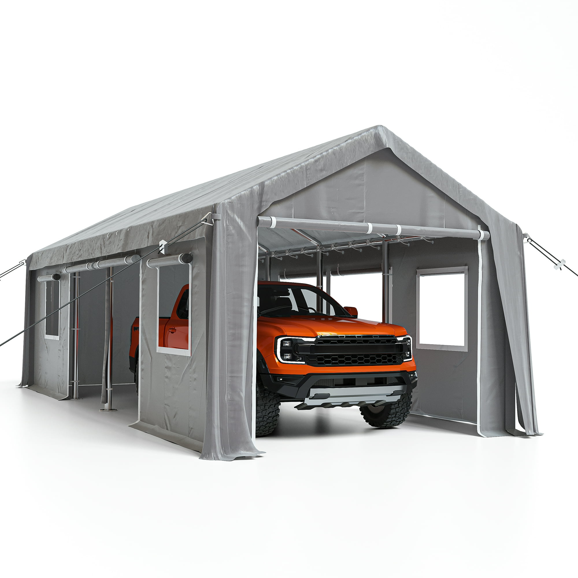 Click here for Beesclover 13x25 Heavy Duty Carport With Roll-Up V... prices