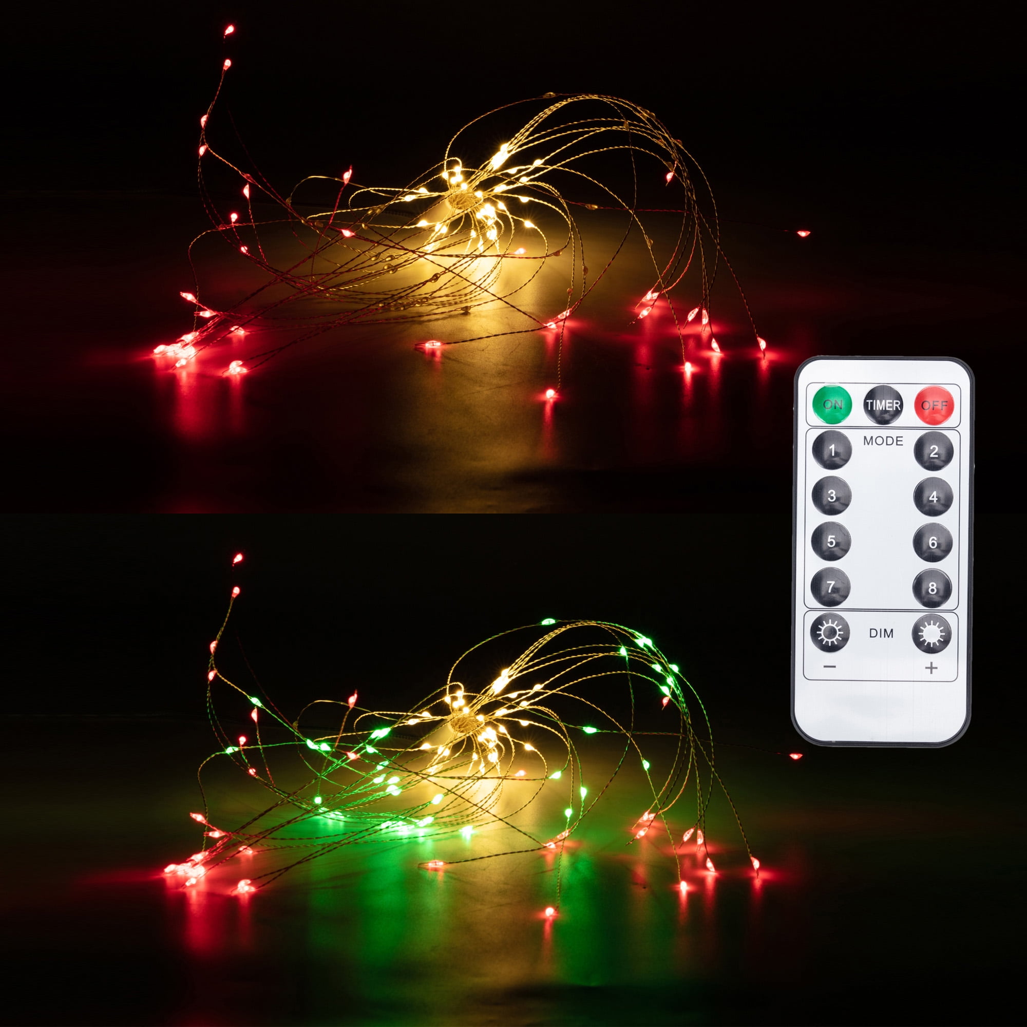 LED String Firework Lights, 8 Modes Dimmable with Remote Control ...