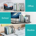 Desk File Organizer, 5 Vertical Compartments Metal Magazine and Binder ...