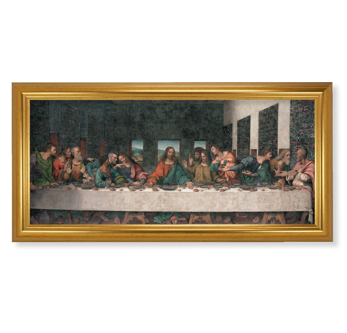 Last Supper Picture Framed Wall Art Decor, Extra Large, Classic Gold ...