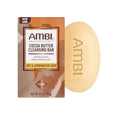 AMBI Beauty Facial Soap: Cocoa Butter Complexion Cleansing Bar for Face ...