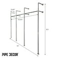 PIPE DECOR 115" Black Steel Wall- and Floor-Mounted Modular Pipe ...