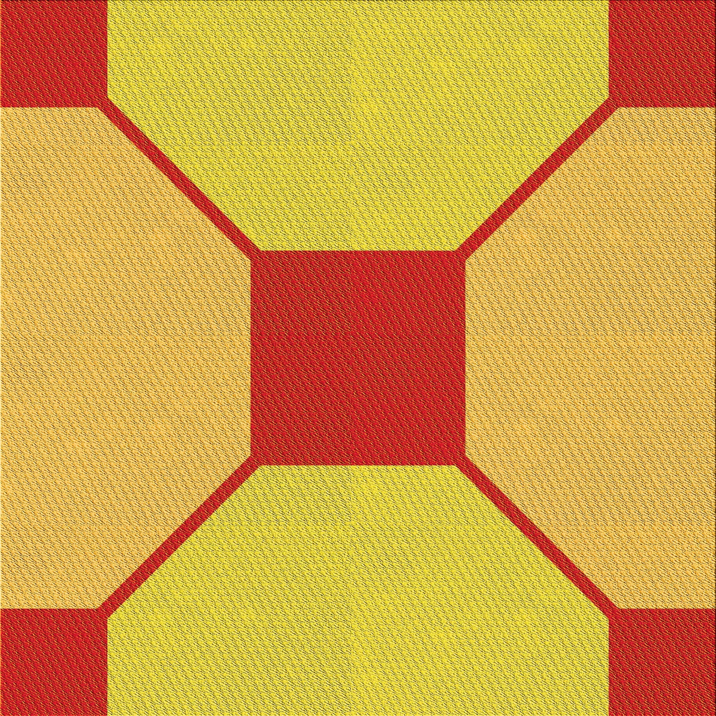 Ahgly Company Indoor Square Patterned Neon Orange Area Rugs, 6' Square ...