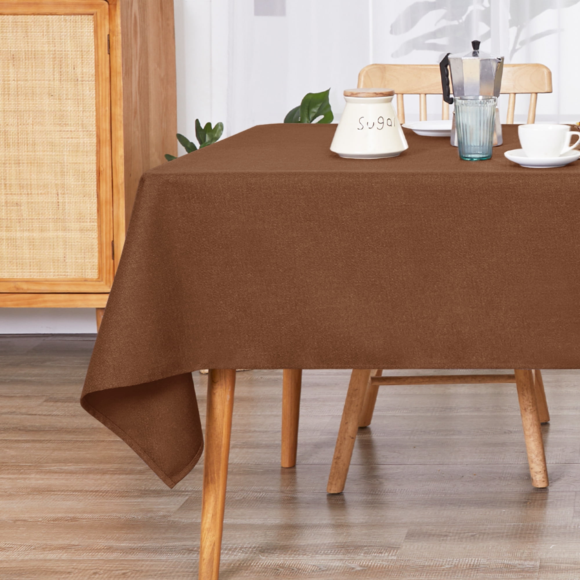 Deconovo Waterproof Tablecloth Square Table Cloth with Roll Side for ...
