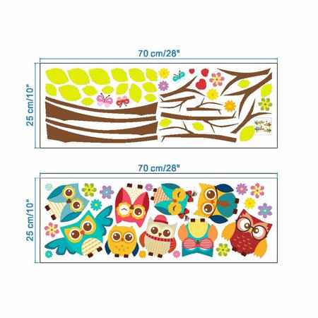 CAYU Cartoon Dolphin Stars Owl Branch Decoration Wall Stickers ...
