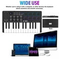 25-Key MIDI Controller Keyboard with RGB Backlit Pads Portable Music Production Controller with ...