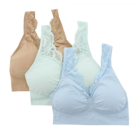 Rhonda Shear 3Pc Ahh Bra Lace Neckline BEIGSOFTBLUSEAFMG S NEW 711-508 ...