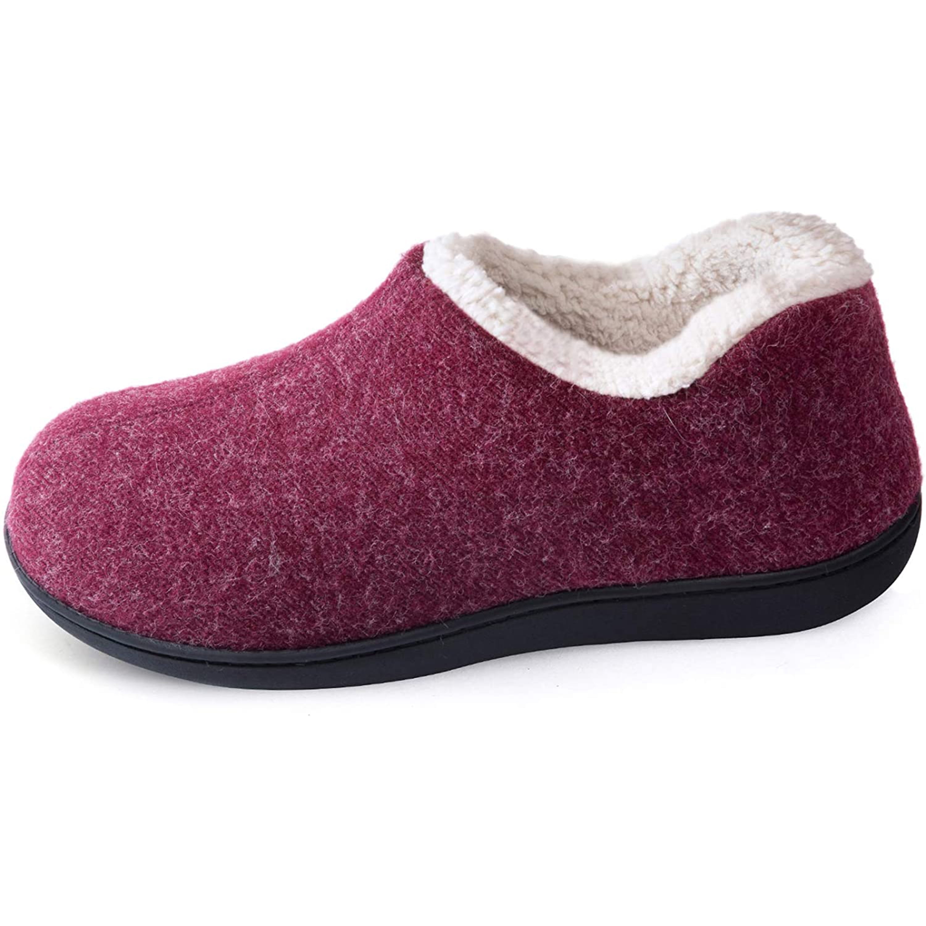 Women's Cozy Memory Foam Closed Back Slippers with Warm Fleece Lining ...