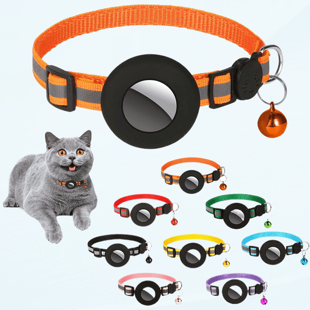 Airtag Cat Collar Breakaway, Reflective Collars with Apple Air Tag GPS ...